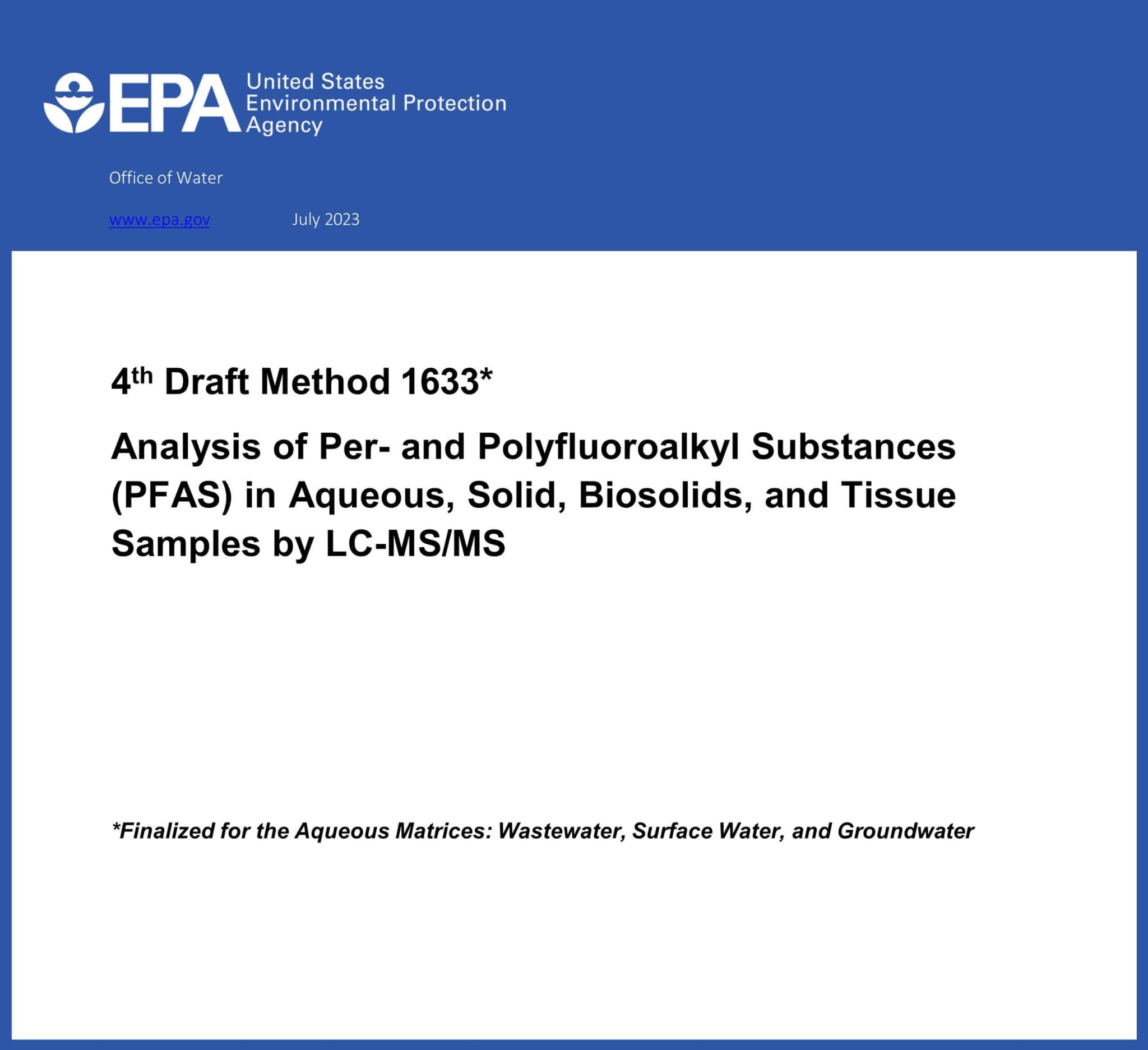 Method 1633 For Pfas In Aqueous Samples Limnotech